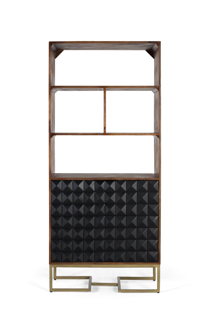 Librería artigianale in legno di mango con gambe dorate | Maisons du Monde