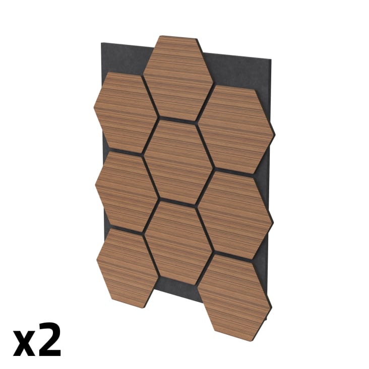 Akustikpaneel Hexagon 2er Set 66x81x2cm für 1m² Teak MDF Holzoptik ...