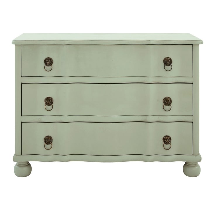 Commode 3 tiroirs en pin massif verte Edmonde | Maisons du Monde