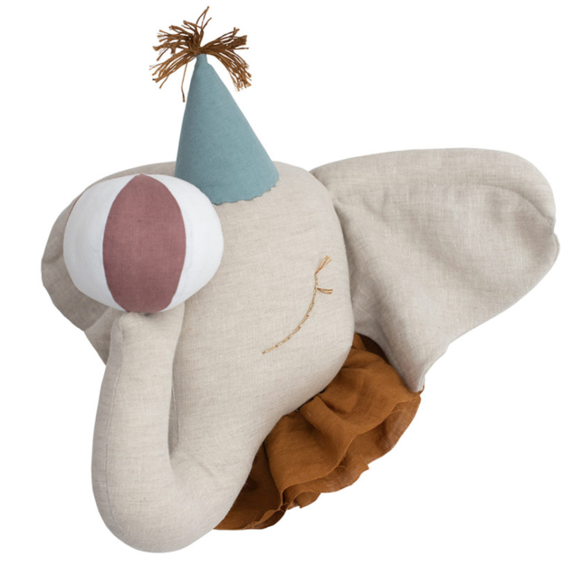 Trophée mural enfant éléphant - Blanc