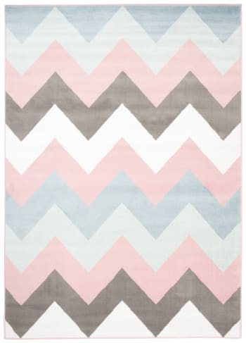 Alfombra para niños gris blanco azul rosa elefante suave 120 x 170 cm ...