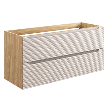 Mueble bajo lavabo 2 cajones estratificado Beige marrón Elora | Maisons ...