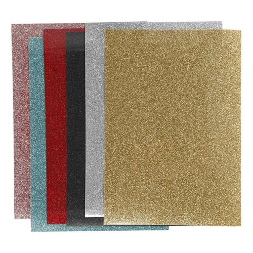Flex 6 hojas de plancha con purpurina de colores 148 mm x 210 mm FLEX ...