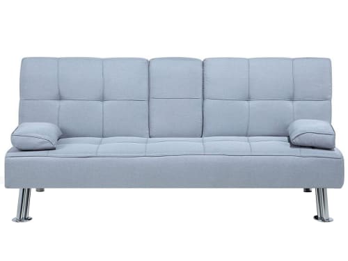Canapé convertible 3 places en tissu gris clair ROXEN | Maisons du Monde Canapé convertible 3 places en tissu gris clair ROXEN | Maisons du Monde
