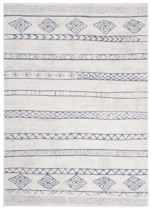 Tappeto da soggiorno crema blu azteco efetto 3d morbido 140 x 200 cm ...