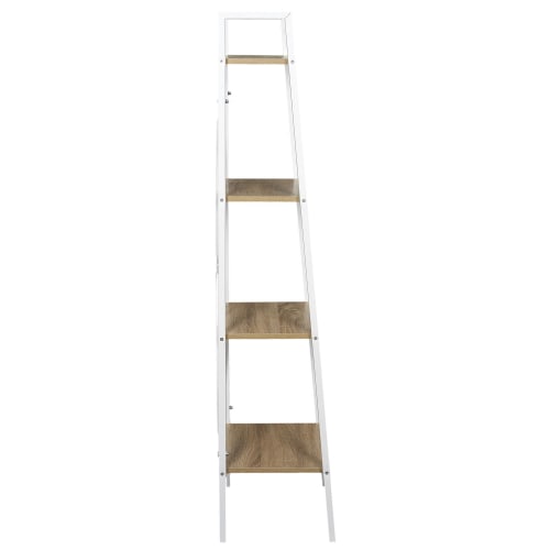Etagère à 4 planches en bois et métal blanc Biari | Maisons du Monde