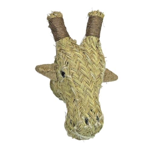 Tête de Girafe en fibres naturelles, décoration murale 23 x 19 cm Têtes ...