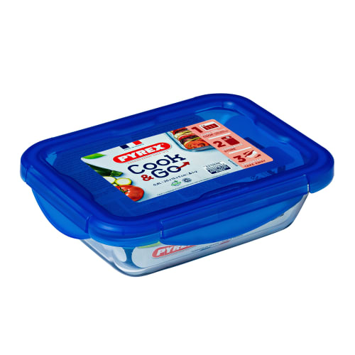 Boîte rectangle en verre avec couvercle 20 x 15 cm transparent Cook ...