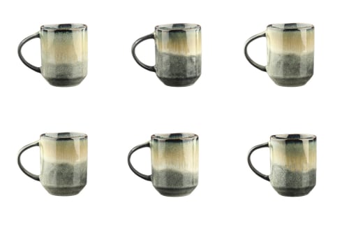 Lot de 6 mugs en grès gris 40cl GENESIS | Maisons du Monde