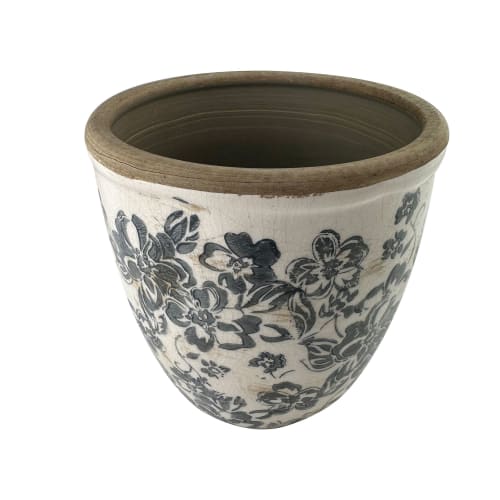 Pot, cache-pot en céramique gris tourterelle Orice | Maisons du Monde