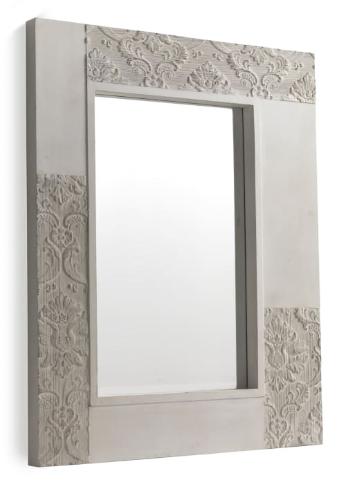 Miroir plaqué sapin blanc 80x100 cm | Maisons du Monde