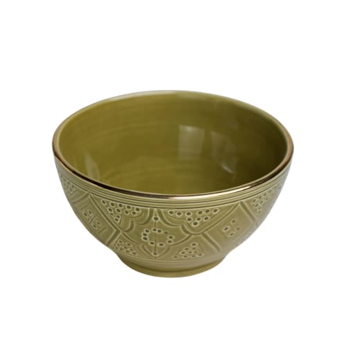Bol rond en céramique vert D15CM Empreinte | Maisons du Monde