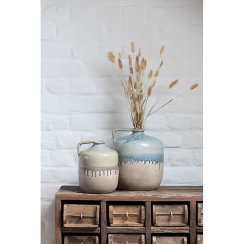 Cruche avec anse en céramique beige 16x21x21 cm | Maisons du Monde
