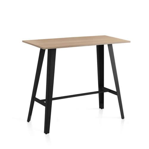 Hoher Bartisch aus Melamin und Metall in Eiche 120×120×60 cm Barif ...