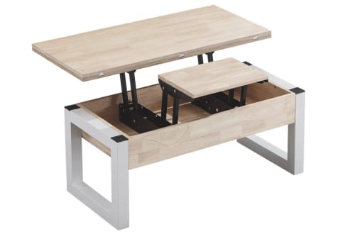 Table basse relevable et extensible bois et acier L120 cm Diana | Maisons du Monde
