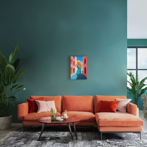Tableau sur toile architecture géométrique colorée 30x45 Architecture ...
