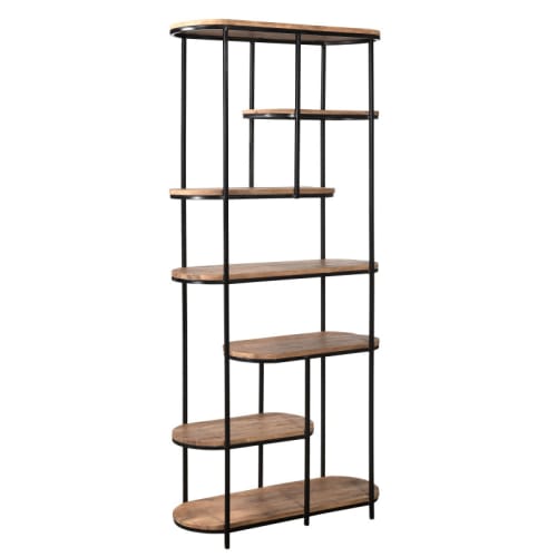 Etagère L.84 cm en bois de Manguier massif et métal noir | Maisons du Monde