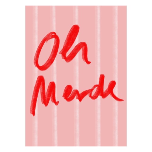 Affiche "Oh Merde" sans cadre - 30 x 40 cm Ute arnold | Maisons du Monde