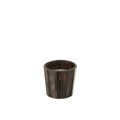 Bougie 35H dans pot en verre marron 12x12x11.5 cm | Maisons du Monde