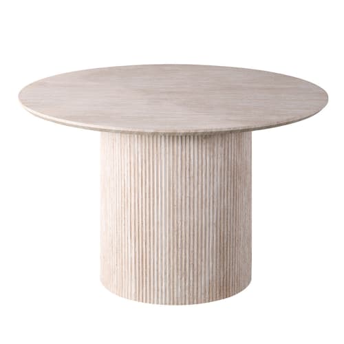 Table à manger ronde couleur travertin 120 cm Lagos | Maisons du Monde