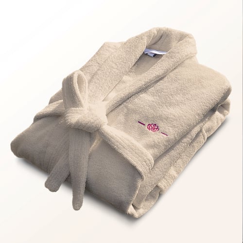 Peignoir mixte éponge col châle uni Ecru 500 g/m² | Maisons du Monde